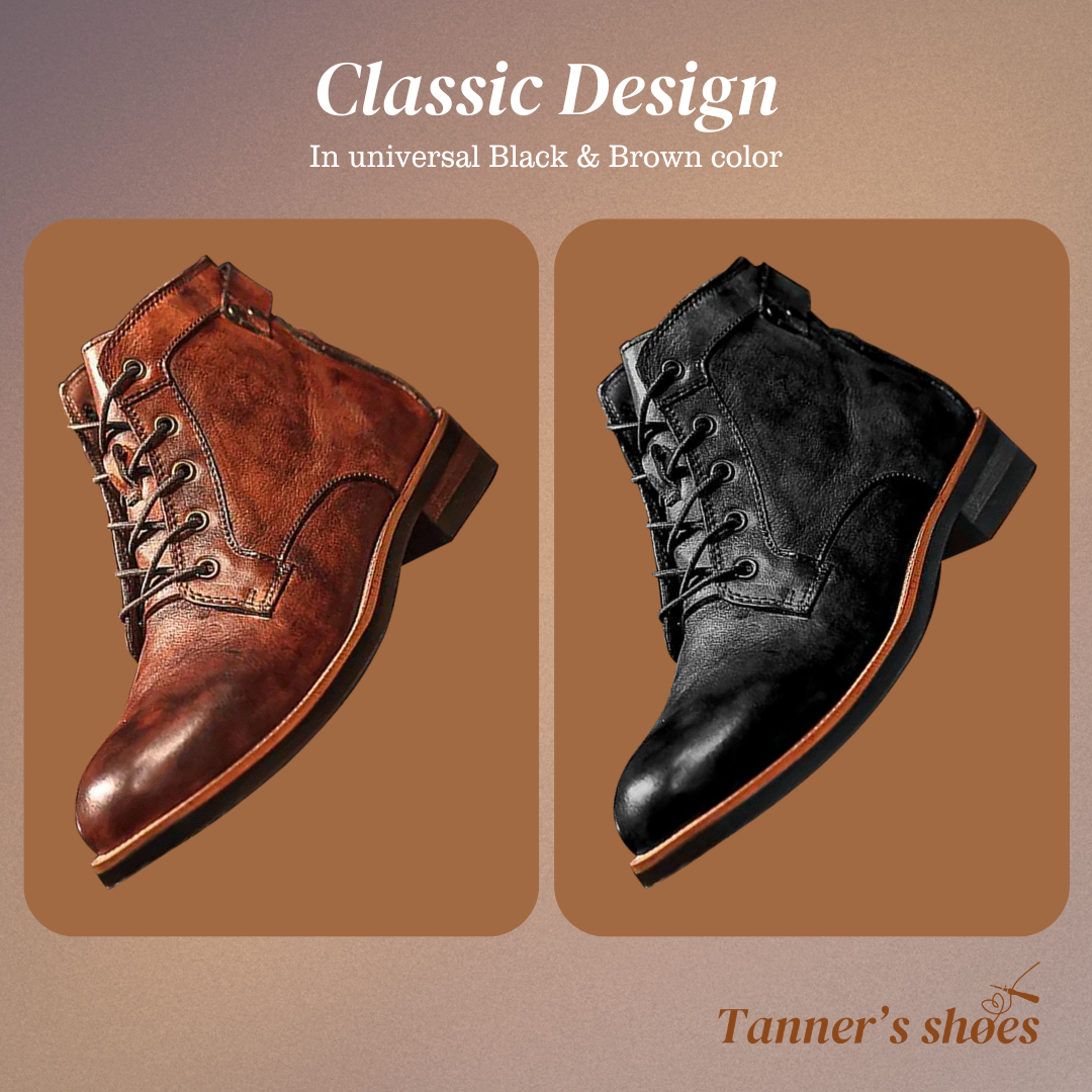 Mark | Classic retro leather boots for men – Tanner Shoes